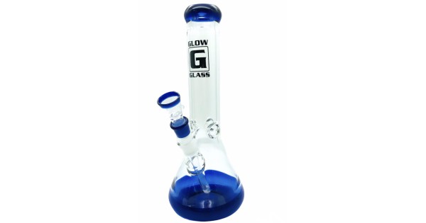 Biker Bong Glow Glas 7mm.32cm.+Steckchillum