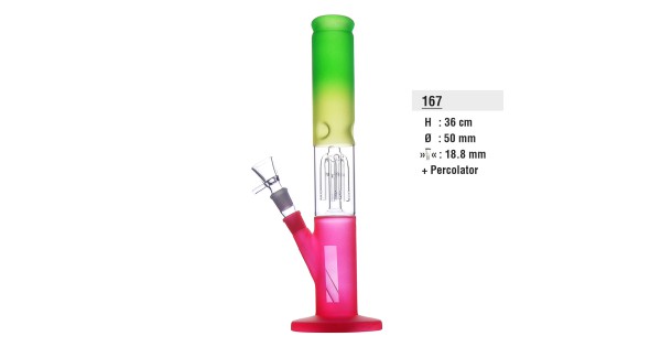 Glow Glasbong | Schwerer Zylinder | Reggae Farbe | Sockel: 18,8 H: 36 ...