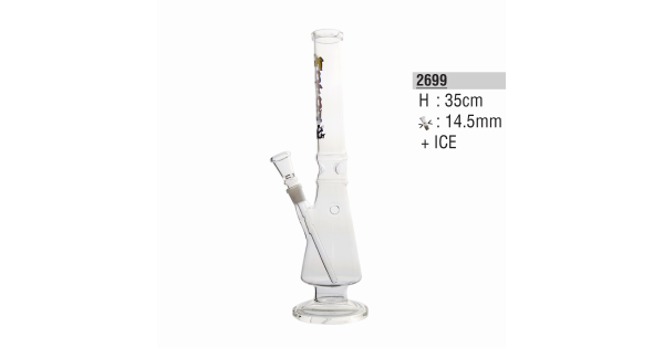 Glas-Motorbong mit Eis | H: 35cm, Schliff: 14,5mm