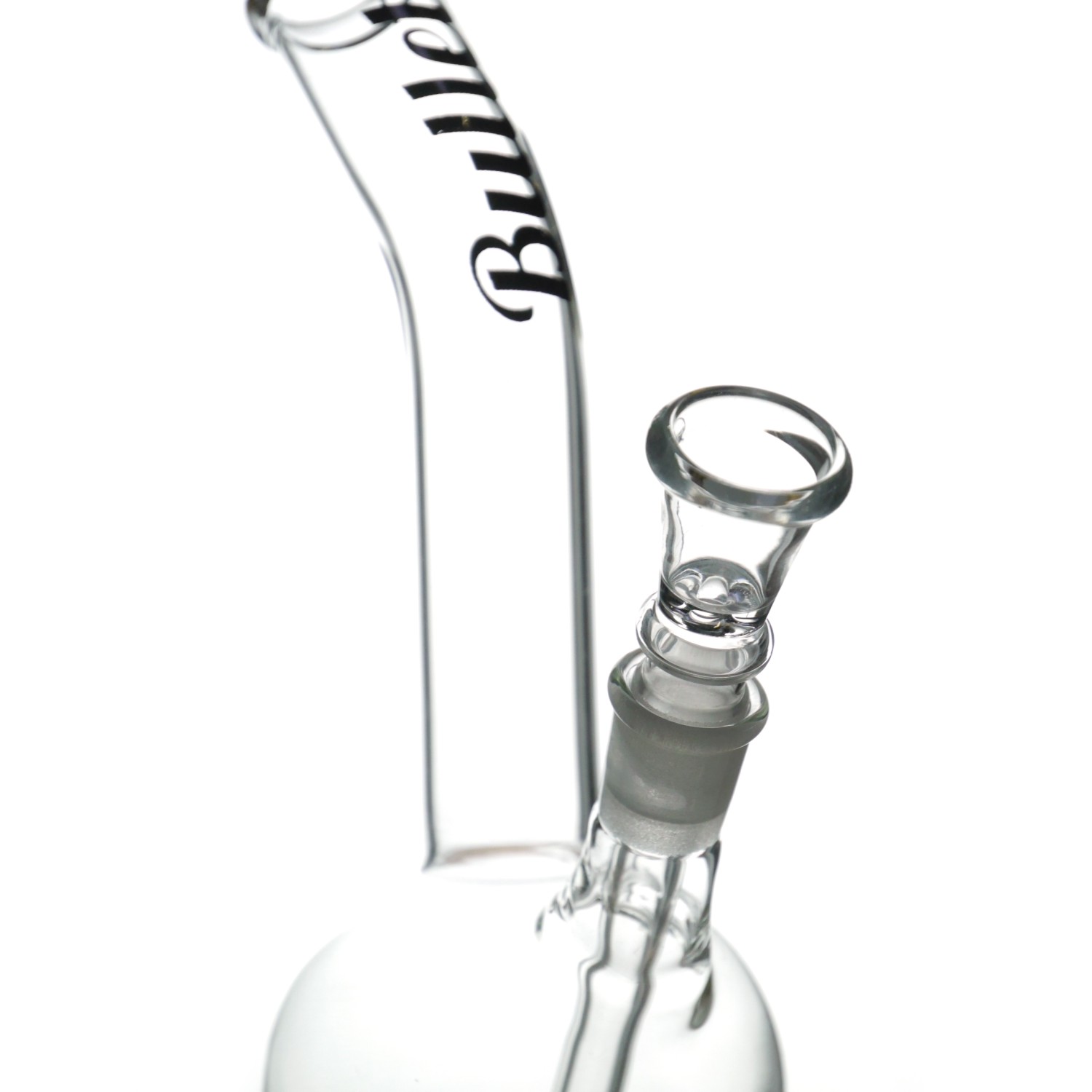 Bullet Glass Bong mit gebogenem Mundstück | H: 18cm Sockel: 14,5mm Ø: 24mm