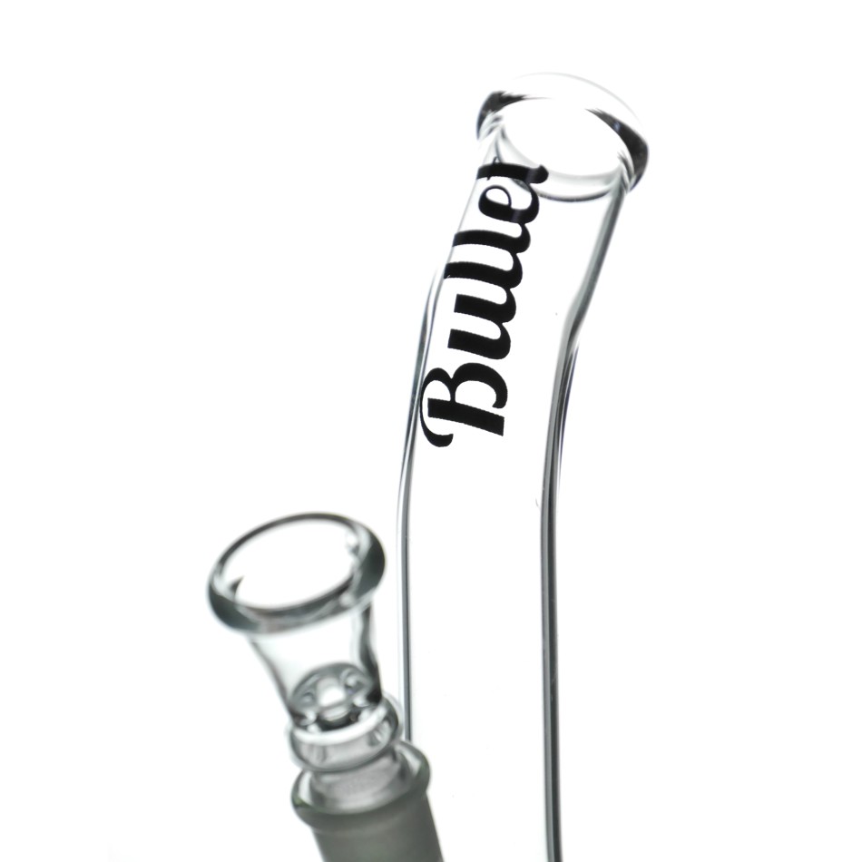 Bullet Glass Bong mit gebogenem Mundstück | H: 18cm Sockel: 14,5mm Ø: 24mm