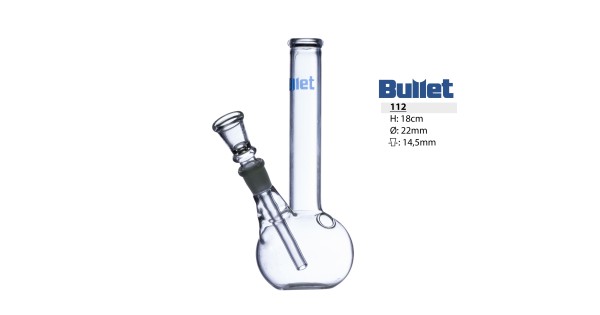 Bullet | Glas Bong mit Kugel | H:18cm Ø:22mm