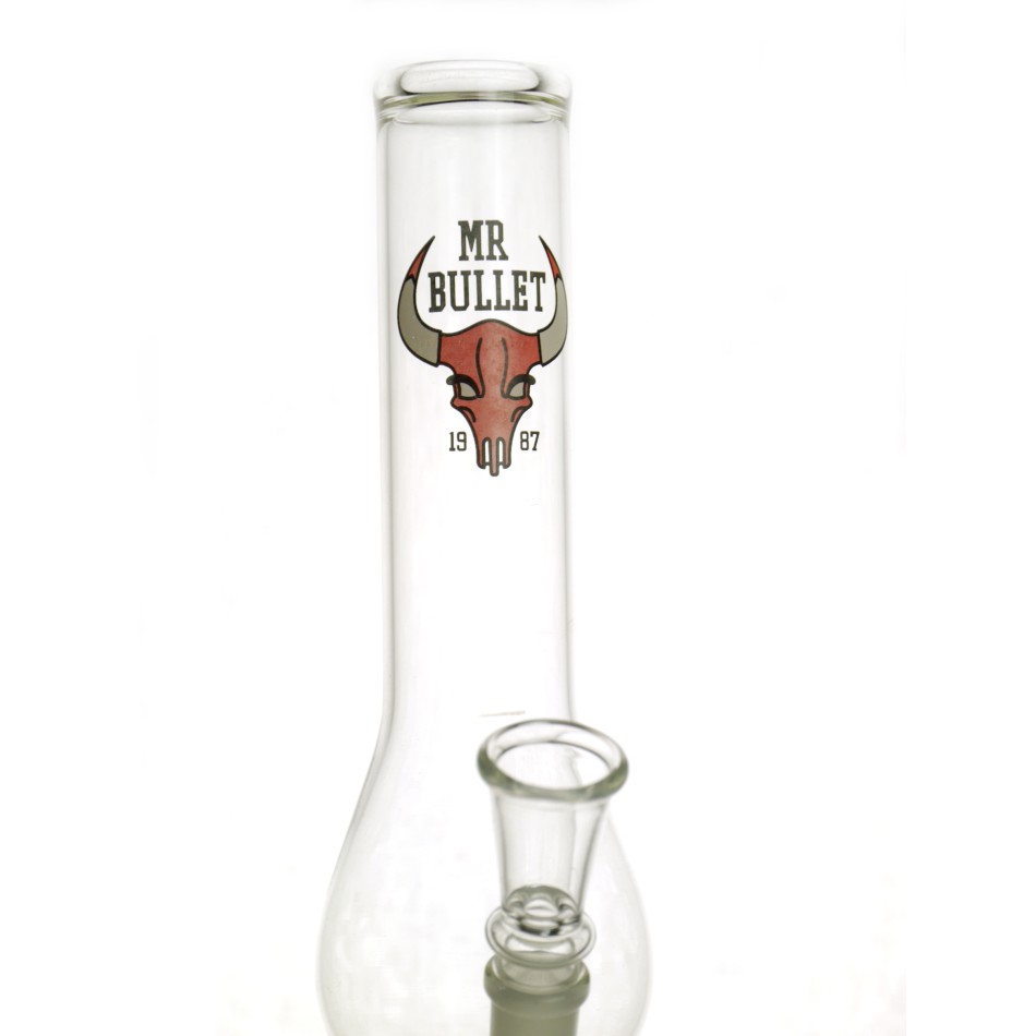 Mr.Bullet Glass Bong gebogene Kugel mit Mundstück | H: 28cm Ø: 40mm ...