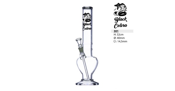 Black Cobra Glass Bong | H 32cm Socket: 14.5 mm, Ø: 40mm